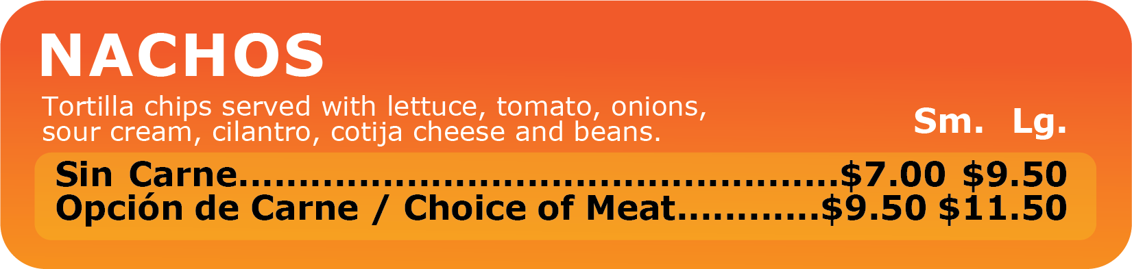 Menu – Meli Taqueria