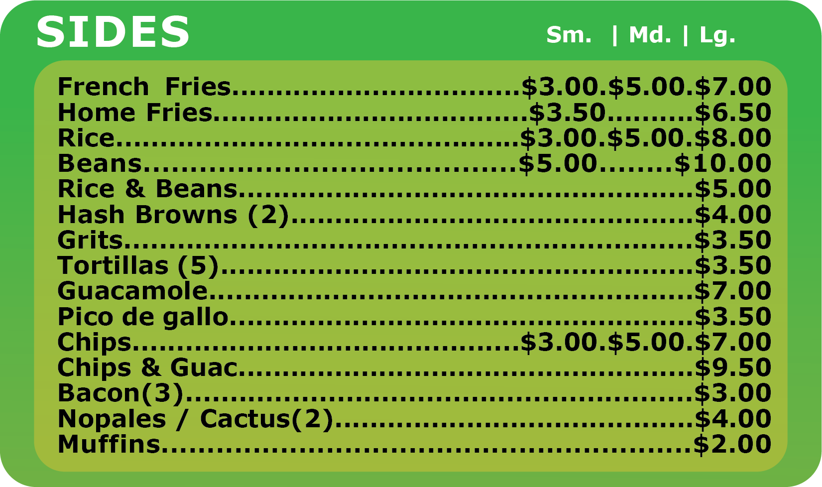 Menu – Meli Taqueria
